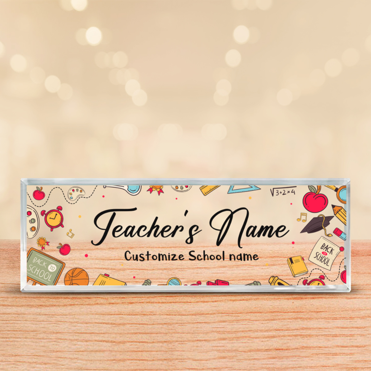 Personalized Acrylic Name Plate For Teacher, Custom Name Teacher Gift ...