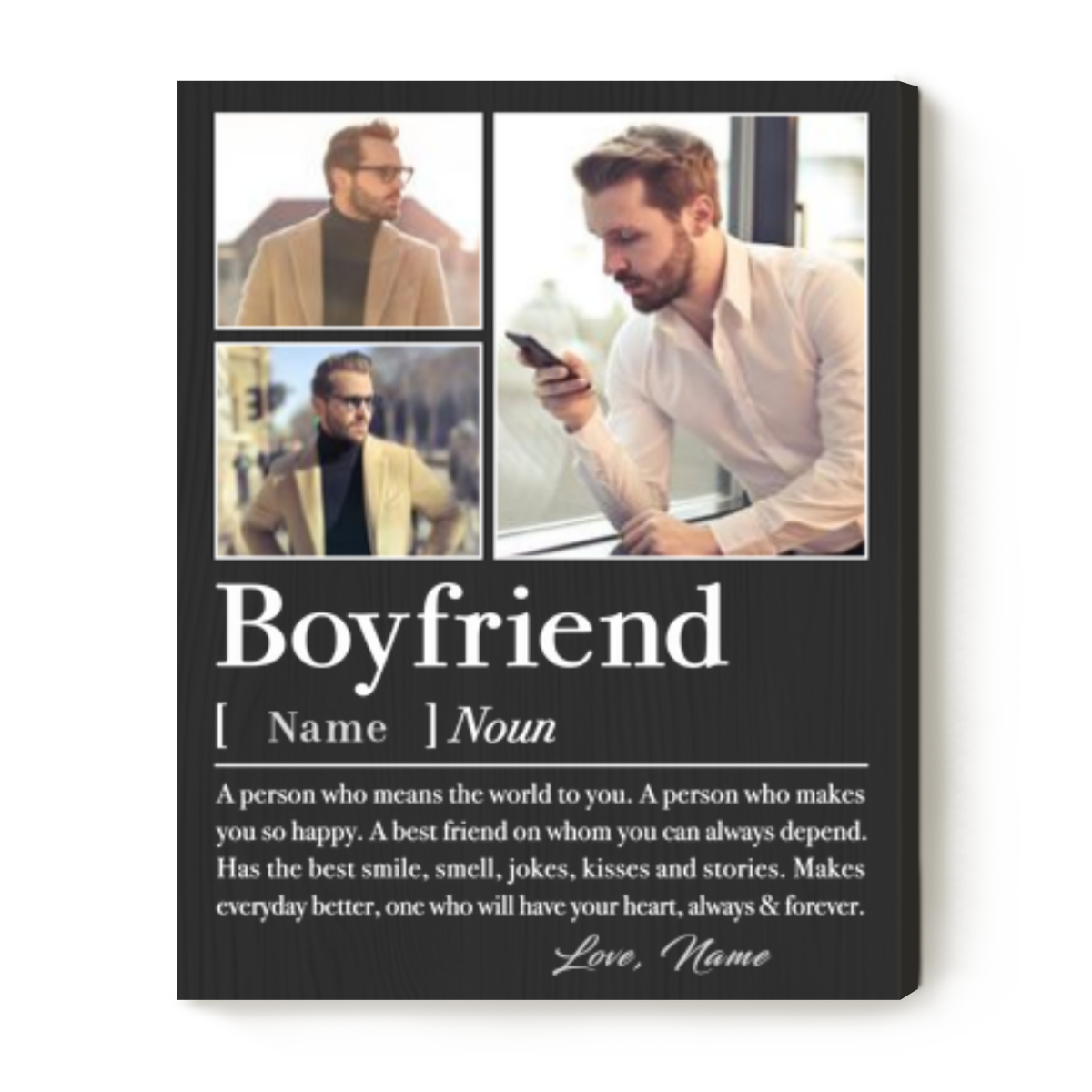 Boyfriend Definition Personalized Photo Canvas, Valentine Gift For Him ...