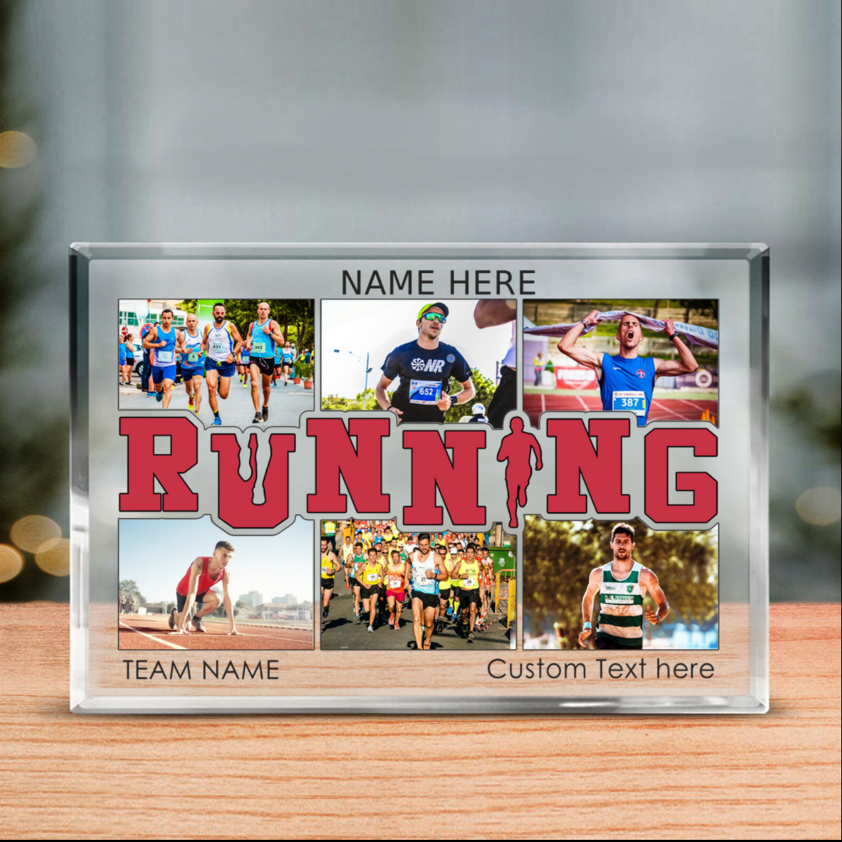 Personalized Running Photo Collage Acrylic Block, Gifts For Cross ...