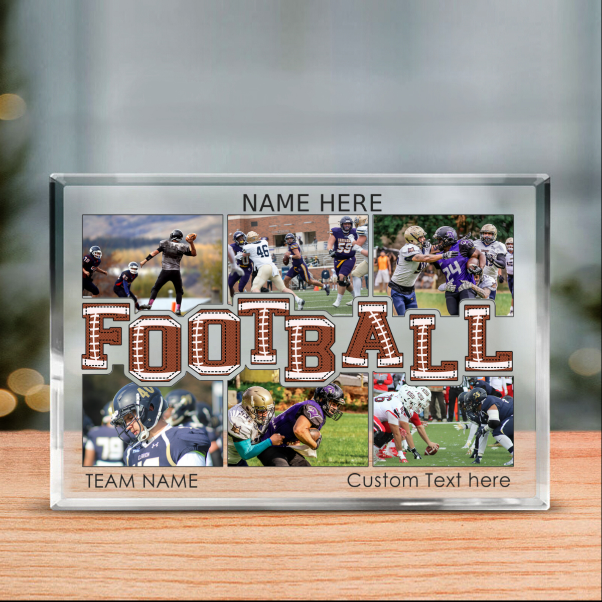 Personalized Football Photo Collage Acrylic Block, Senior Football ...