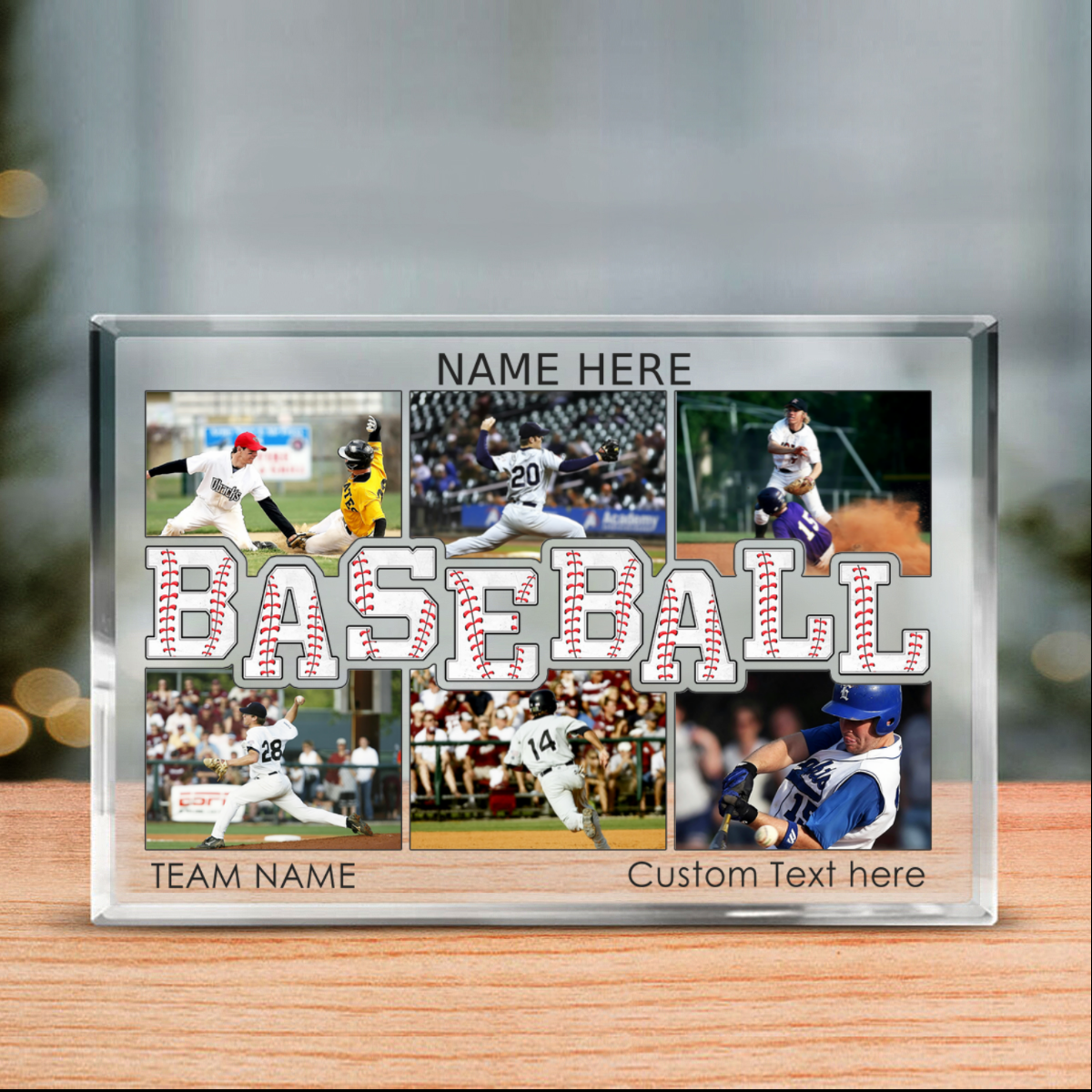 Personalized Baseball Photo Collage Acrylic Block, Custom Baseball ...