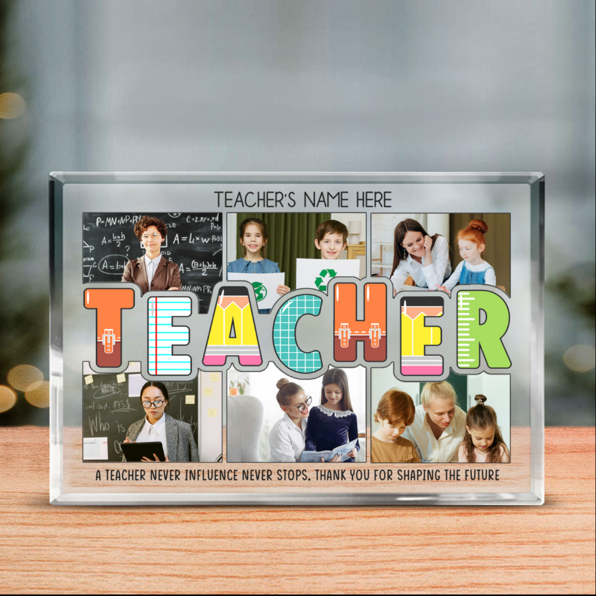 Personalized Teacher Photo Collage Acrylic Block, Keepsake Gifts For ...