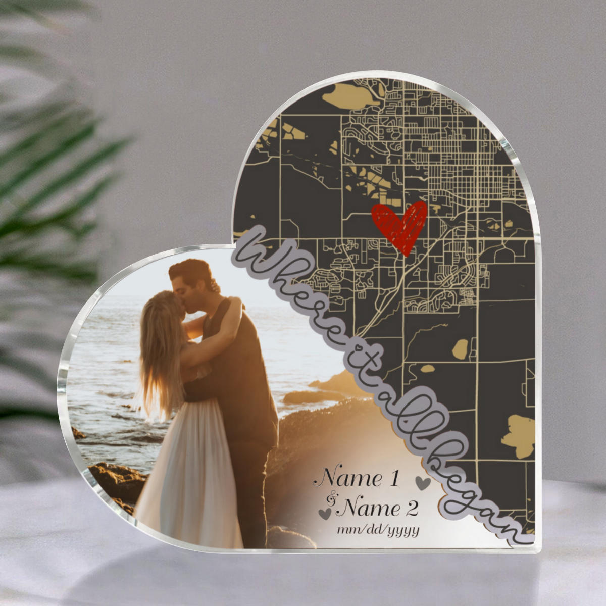 Personalized Map Plaque, Couple Anniversary Gift, Where It All Began ...