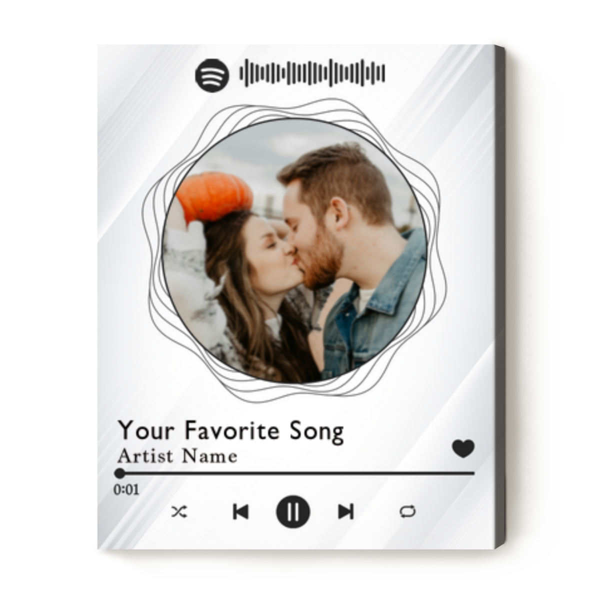 Personalized Spotify Song Plaque On Canvas, Valentine's Custom Canvas ...