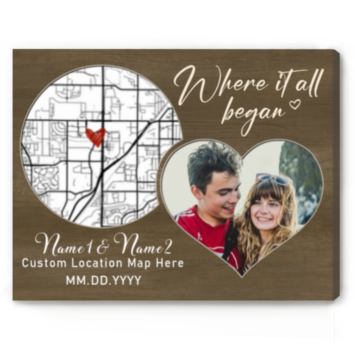 Custom Map Valentines Day Gifts, Where It All Began Personalized ...