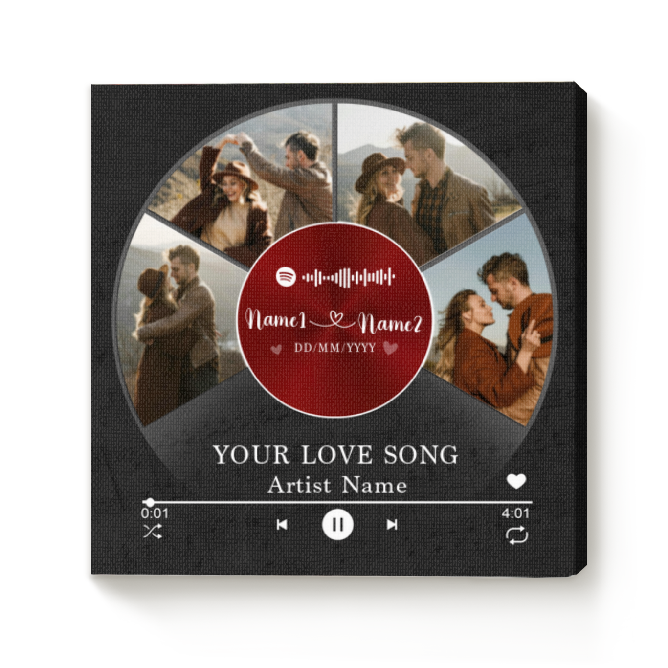 Personalized Picture With Song Record Wall Art, Creative Valentine's ...