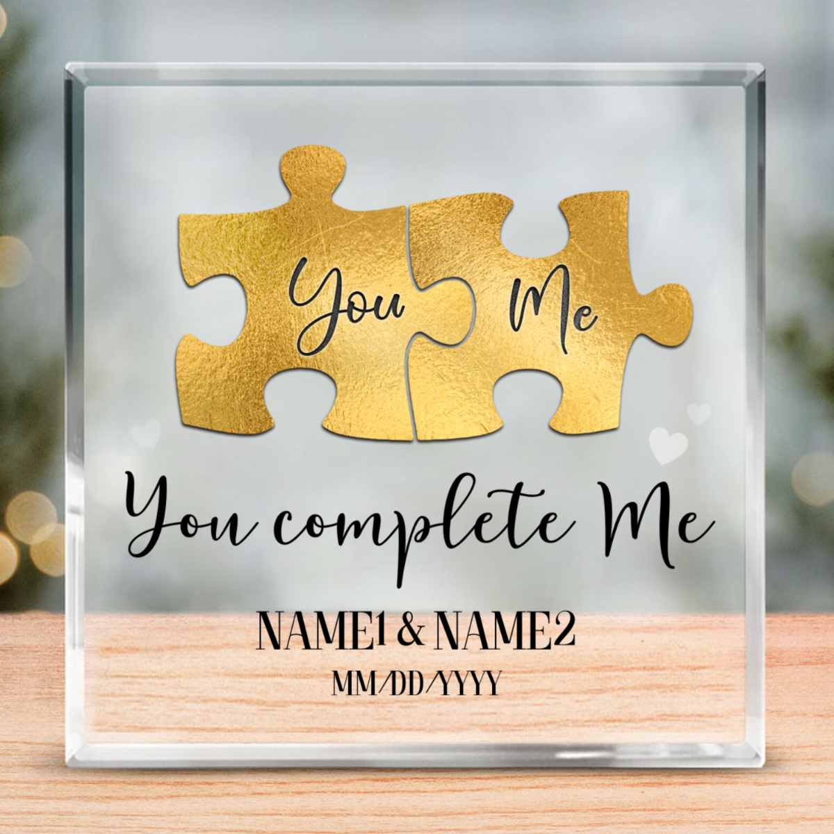 Custom You Complete Me Acrylic Block, Personalized Valentine’s Keepsake ...