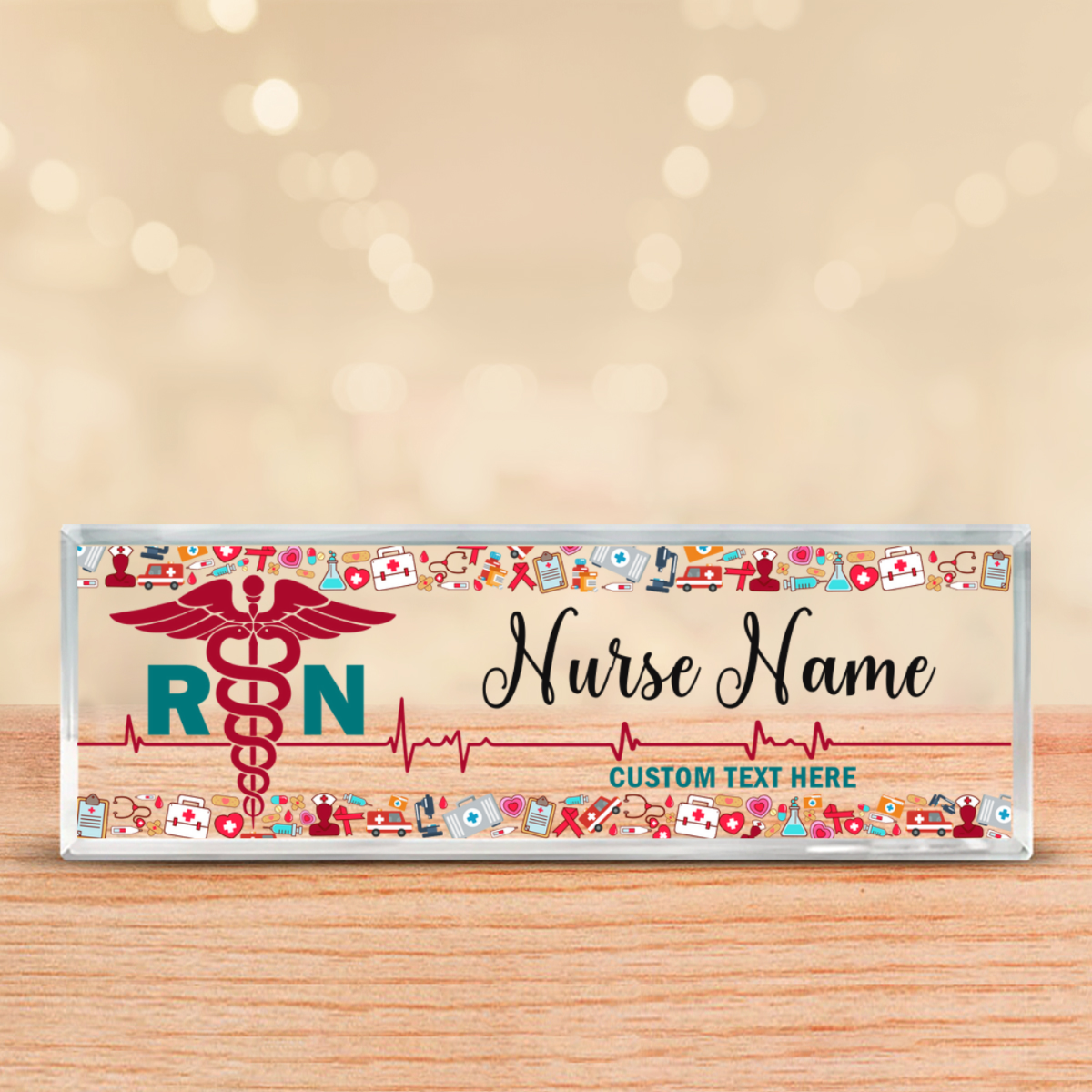 Personalized Registered Nurse Desk Name Plate, Office Name Sign For Rn ...