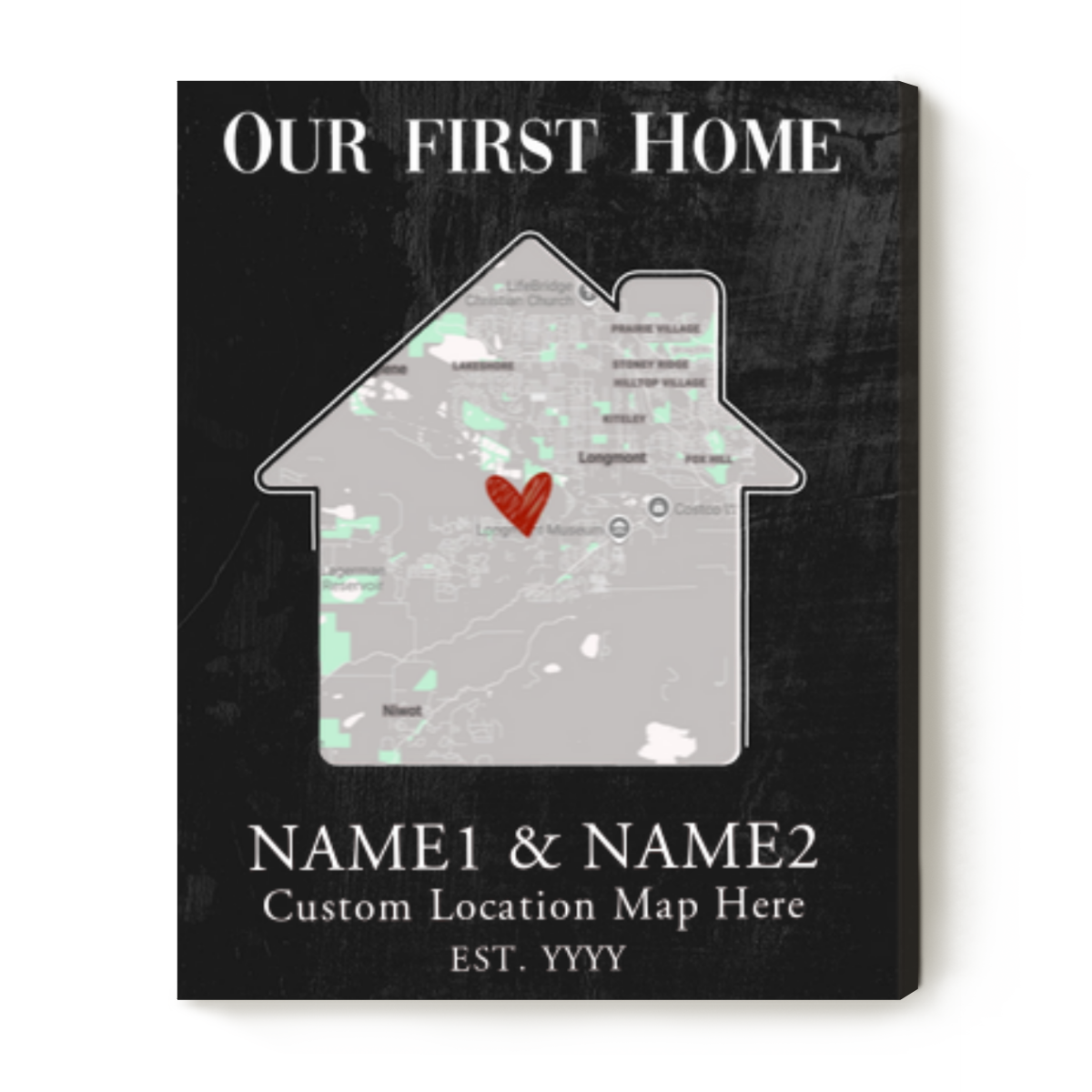 Personalized Housewarming Gift For Couple, Custom First Home Map Print ...