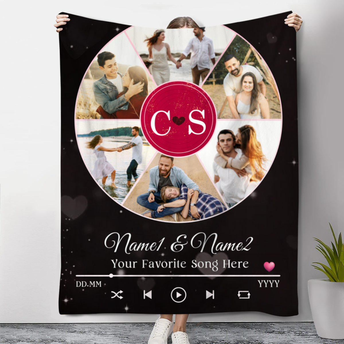 Personalized Music Blanket With Picture, Custom Song Photo Blanket ...