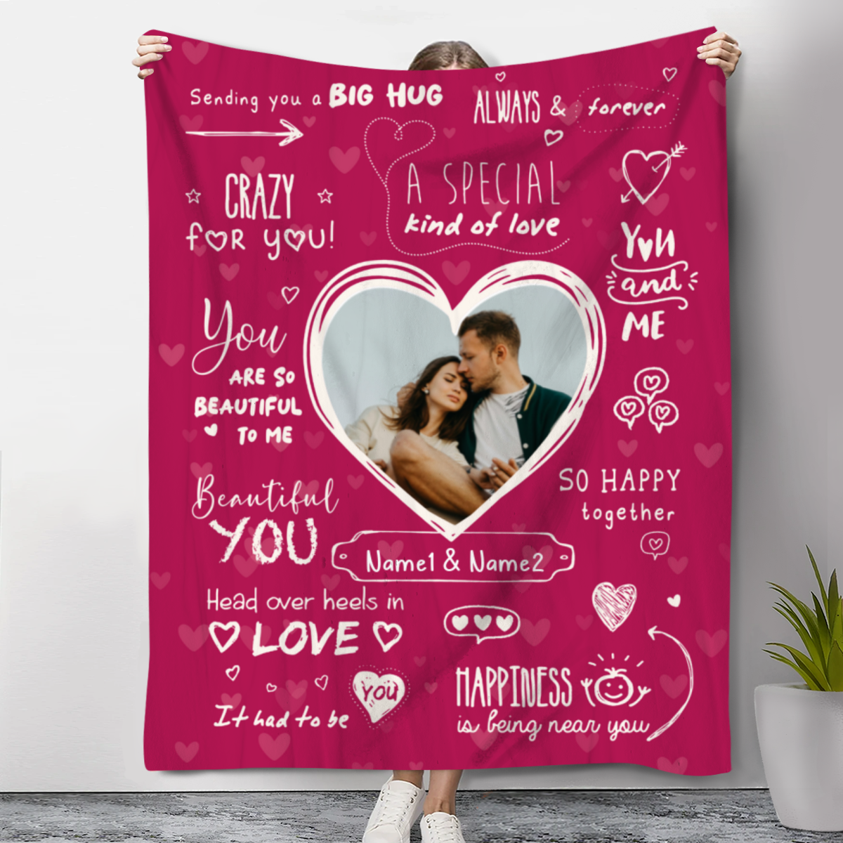 Personalized Picture Blanket For Girlfriend, Romantic Blanket Gift For ...