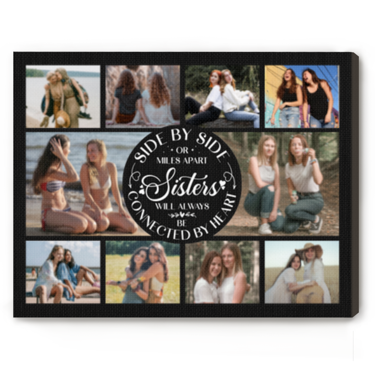 Sisters Side By Side Memories Photo Collage Canvas, Presents For ...
