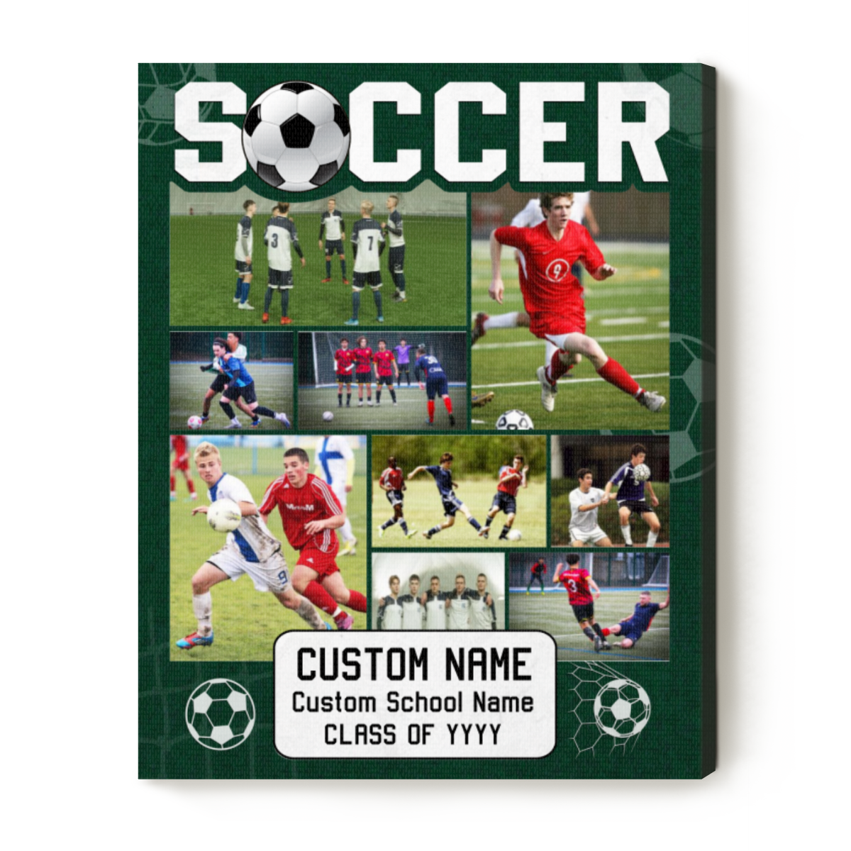Soccer Photo Board Collage Gifts, Personalized Soccer Picture Canvas ...