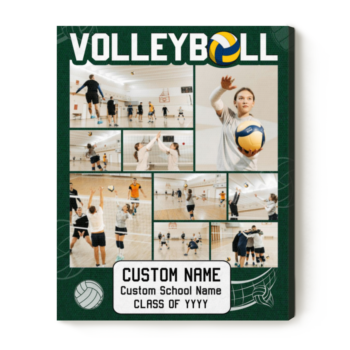 Volleyball Photo Board Collage Gifts, Personalized Volleyball Picture ...