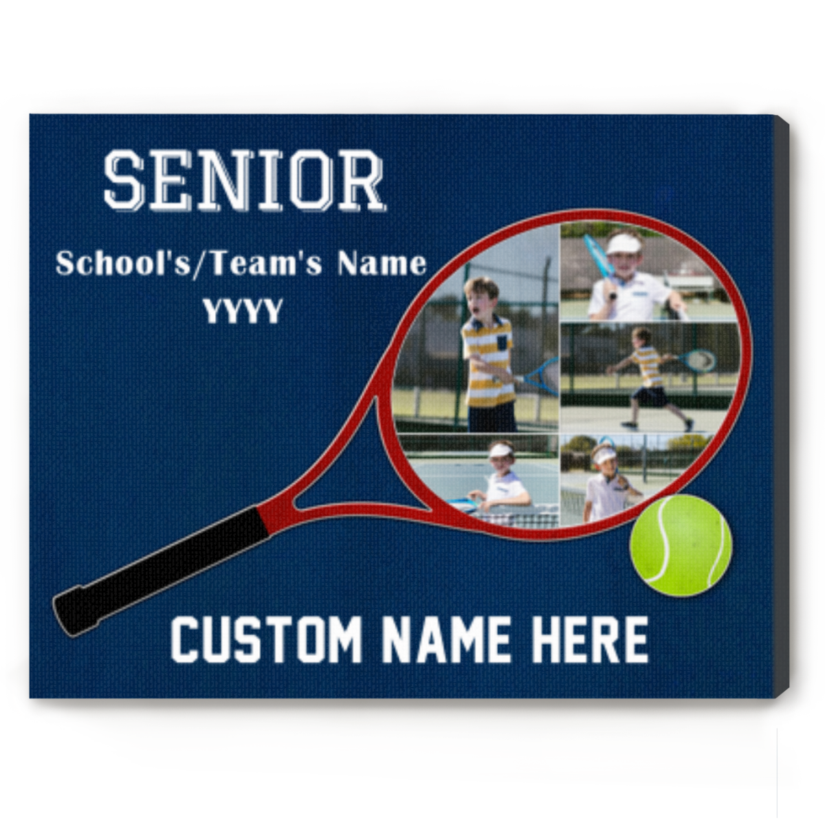 Tennis Racket Photo Collage Gift, Personalized Tennis Wall Art ...