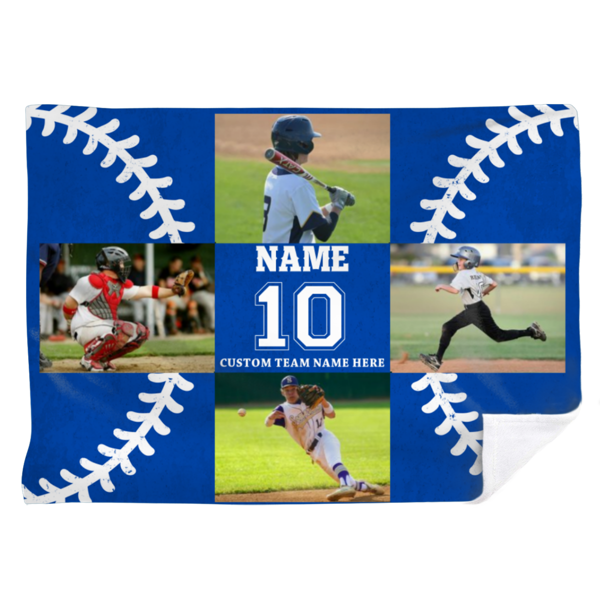 Personalized Baseball Picture Fleece Blanket, Custom Baseball Blanket ...