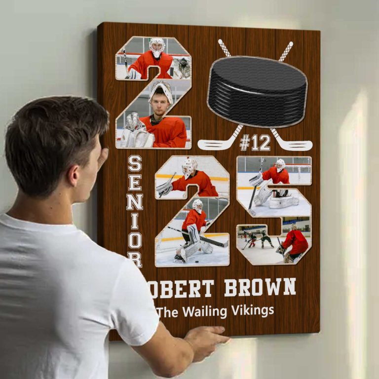 Senior 2025 Hockey Photo Collage Canvas, Hockey Senior Night 2025 Gifts ...