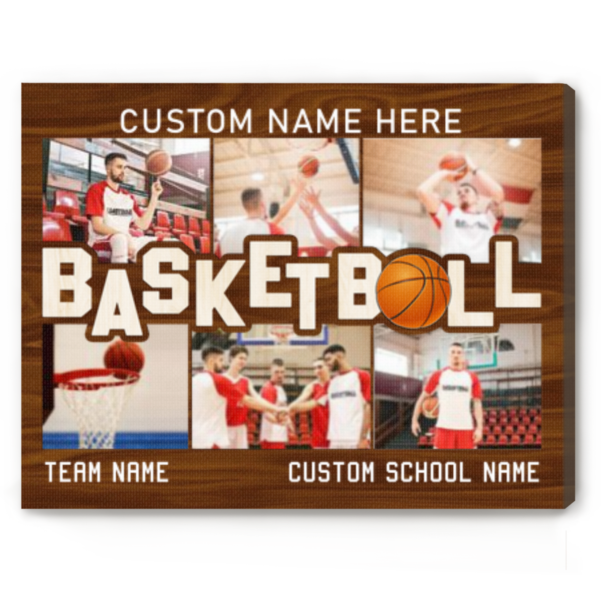 Basketball Custom Photo Collage Canvas, Basketball Gifts For Senior ...