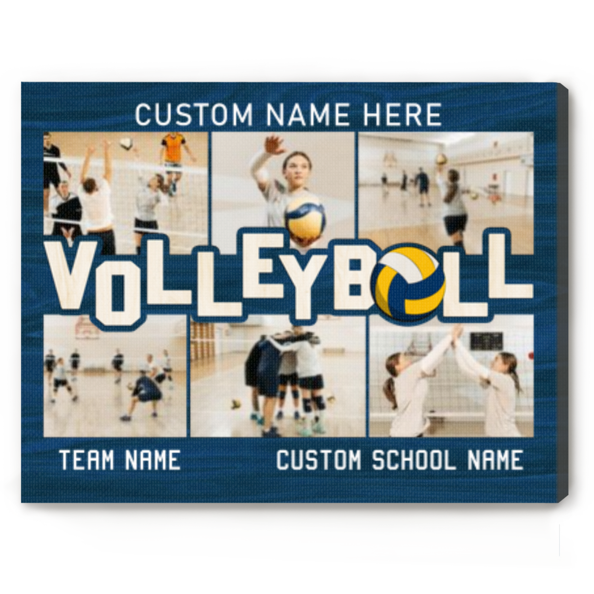 Volleyball Photo Collage Custom Canvas Print, Volleyball Senior Night ...