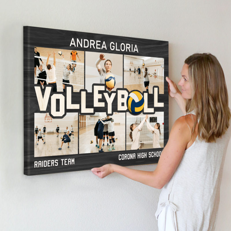 Volleyball Photo Collage Custom Canvas Print, Volleyball Senior Night ...