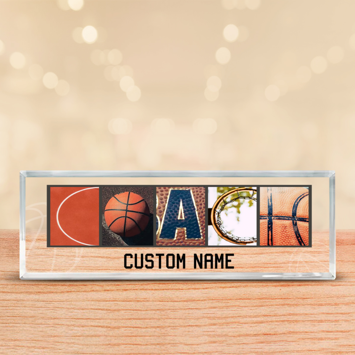 Personalized Basketball Coach Desk Plate, Basketball Acrylic Plaques ...