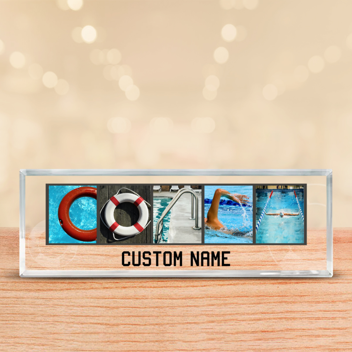 Personalized Swimming Coach Desk Plate, Swimming Acrylic Plaques For ...