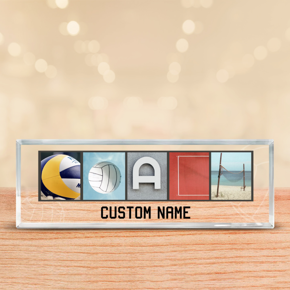 Personalized Volleyball Coach Desk Plate, Volleyball Acrylic Plaques ...