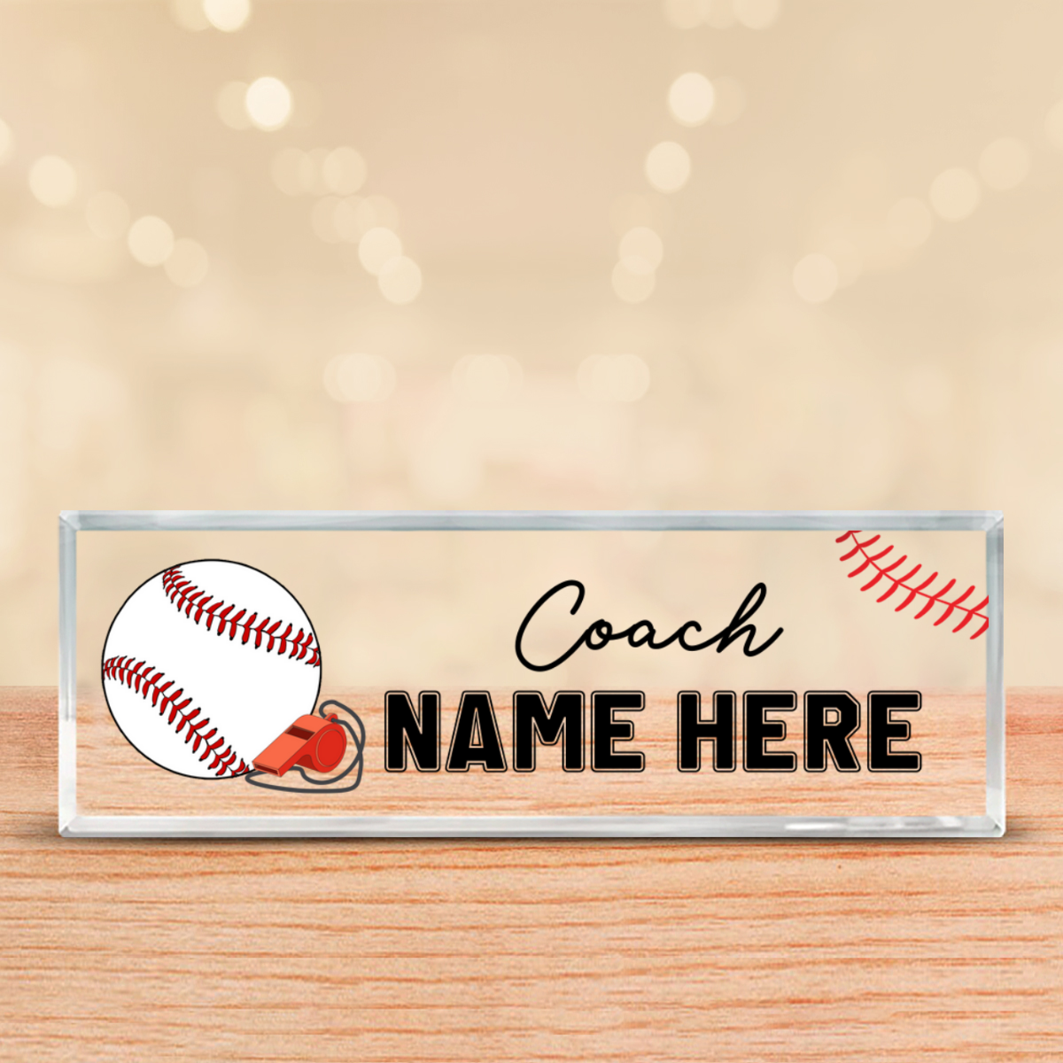 Personalized Baseball Coach Name Plate For Desk, Custom Baseball Coach ...
