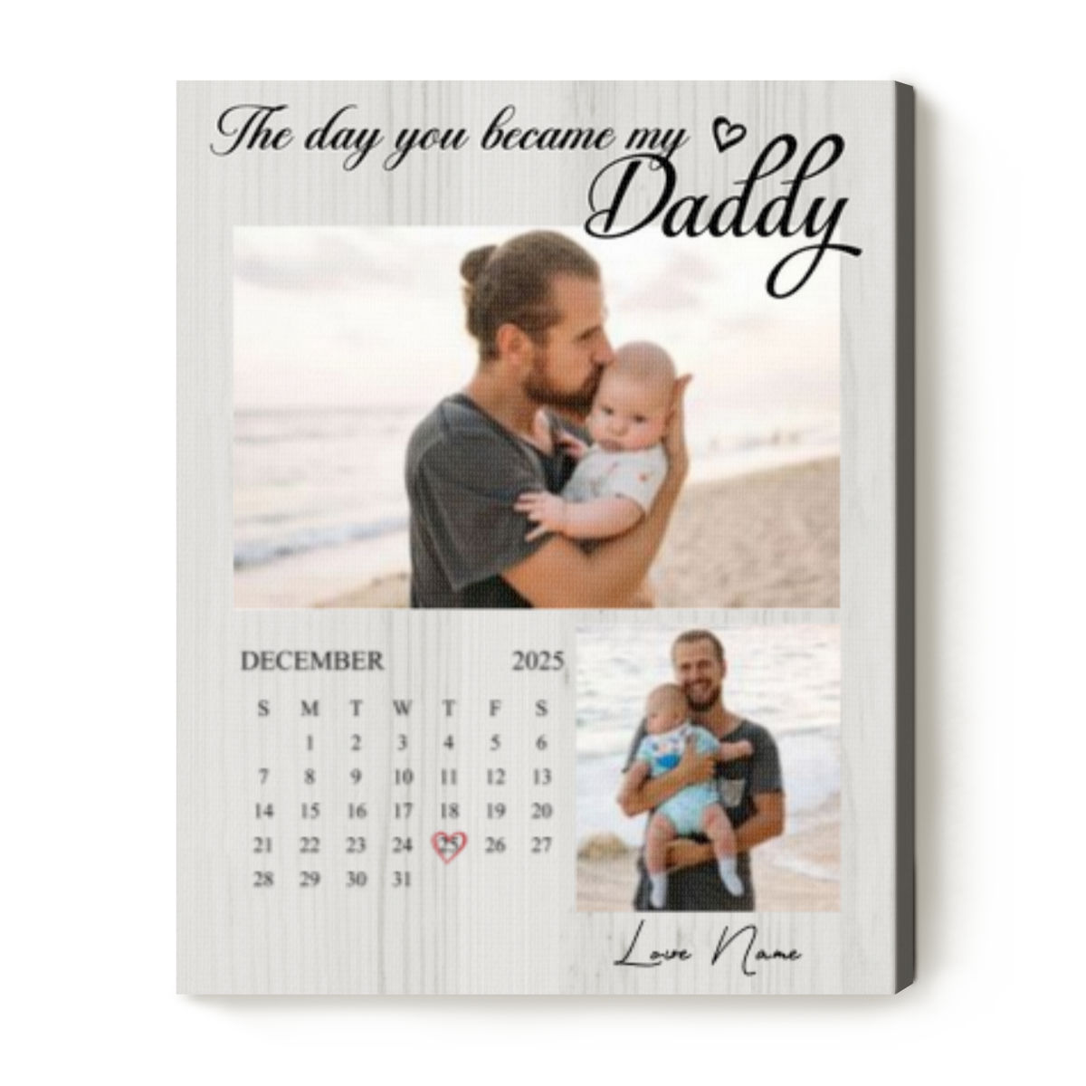 The Day You Became My Daddy Personalized Calendar Print, Fathers Day ...