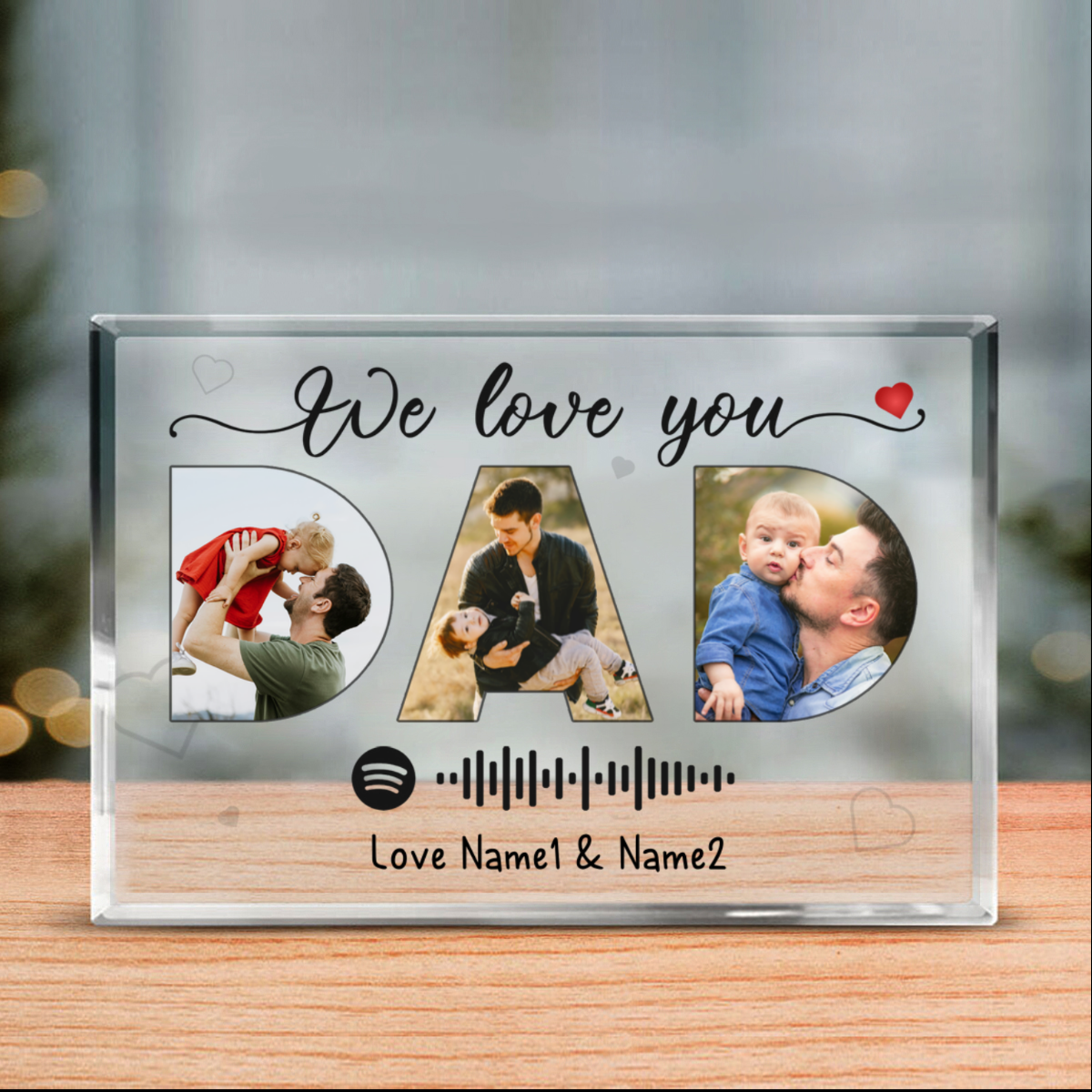 Personalized Spotify Song Acrylic Plaque For Dad, Music Plaque Father ...