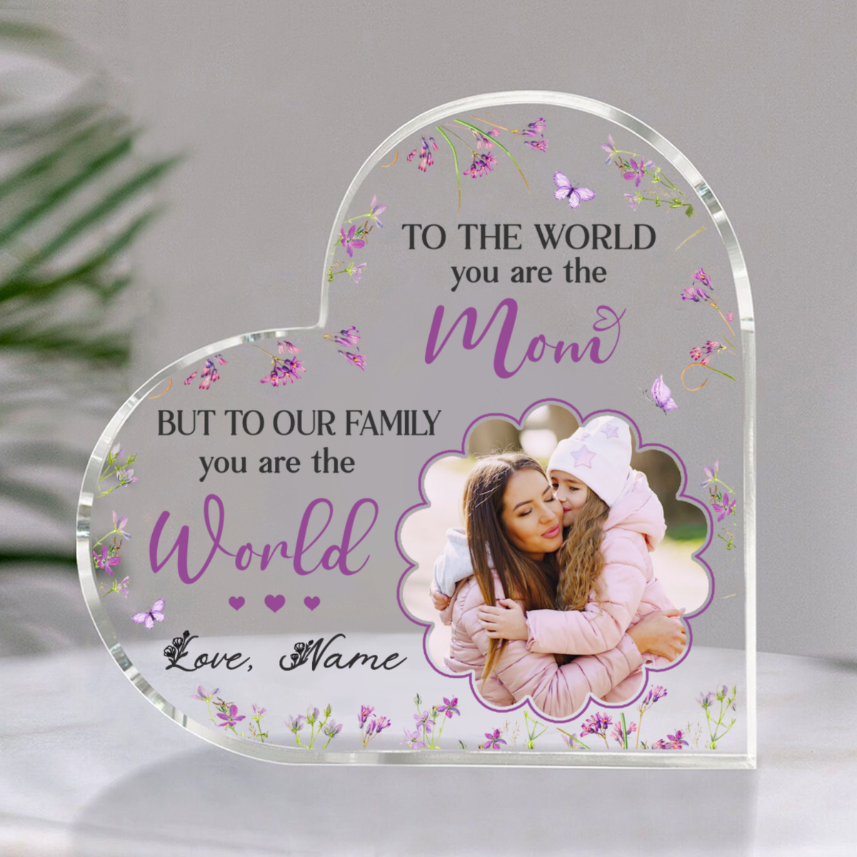 Personalized Acrylic Plaque For Mom, Mom You Are The World Acrylic ...