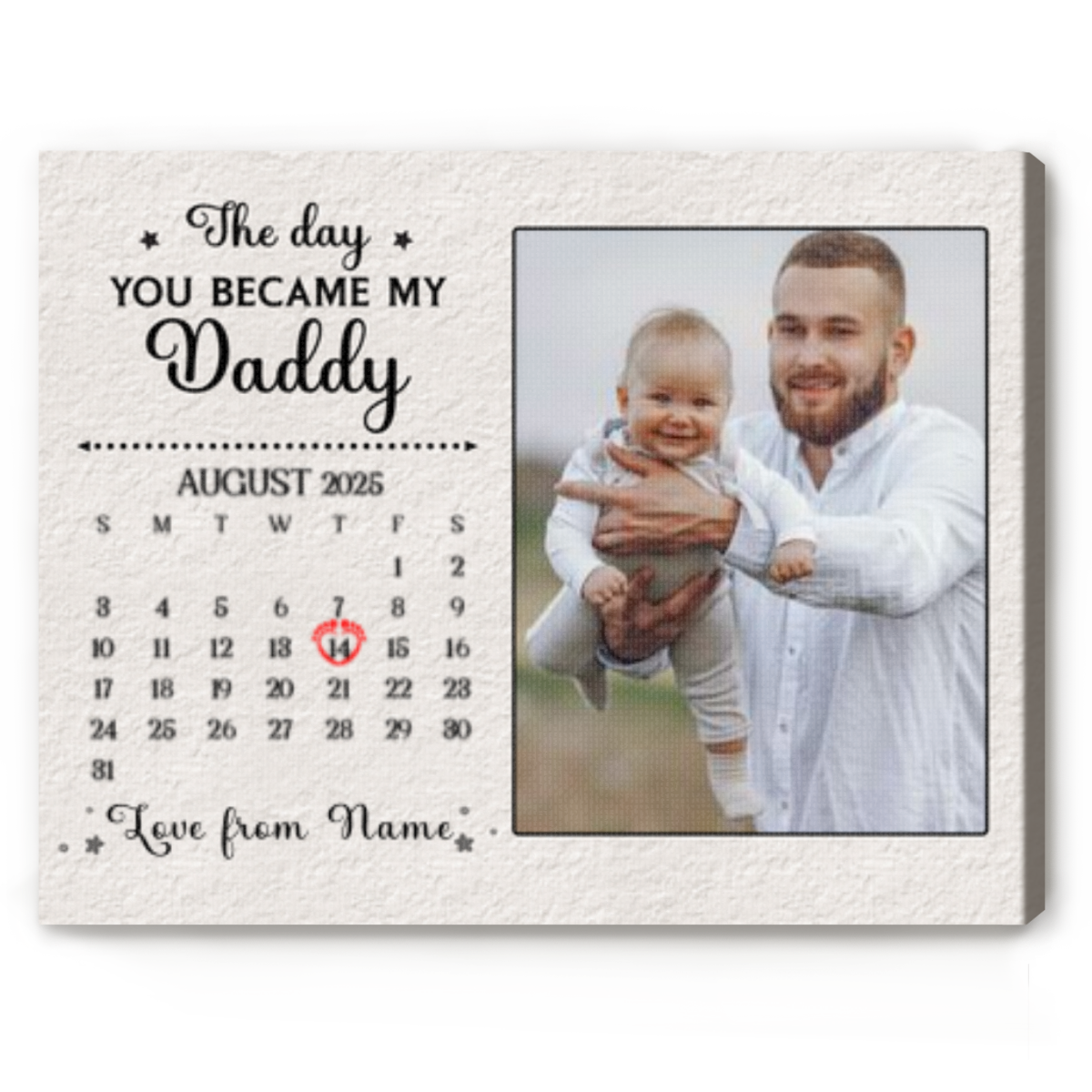 Personalized Calendar Gift For New Dads, The Day You Became My Daddy ...