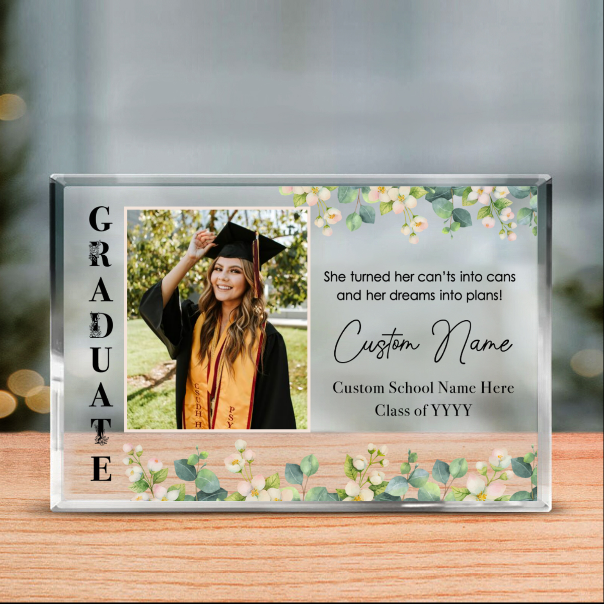 Personalized Photo Graduation Acrylic Plaque, Custom Graduation Picture ...