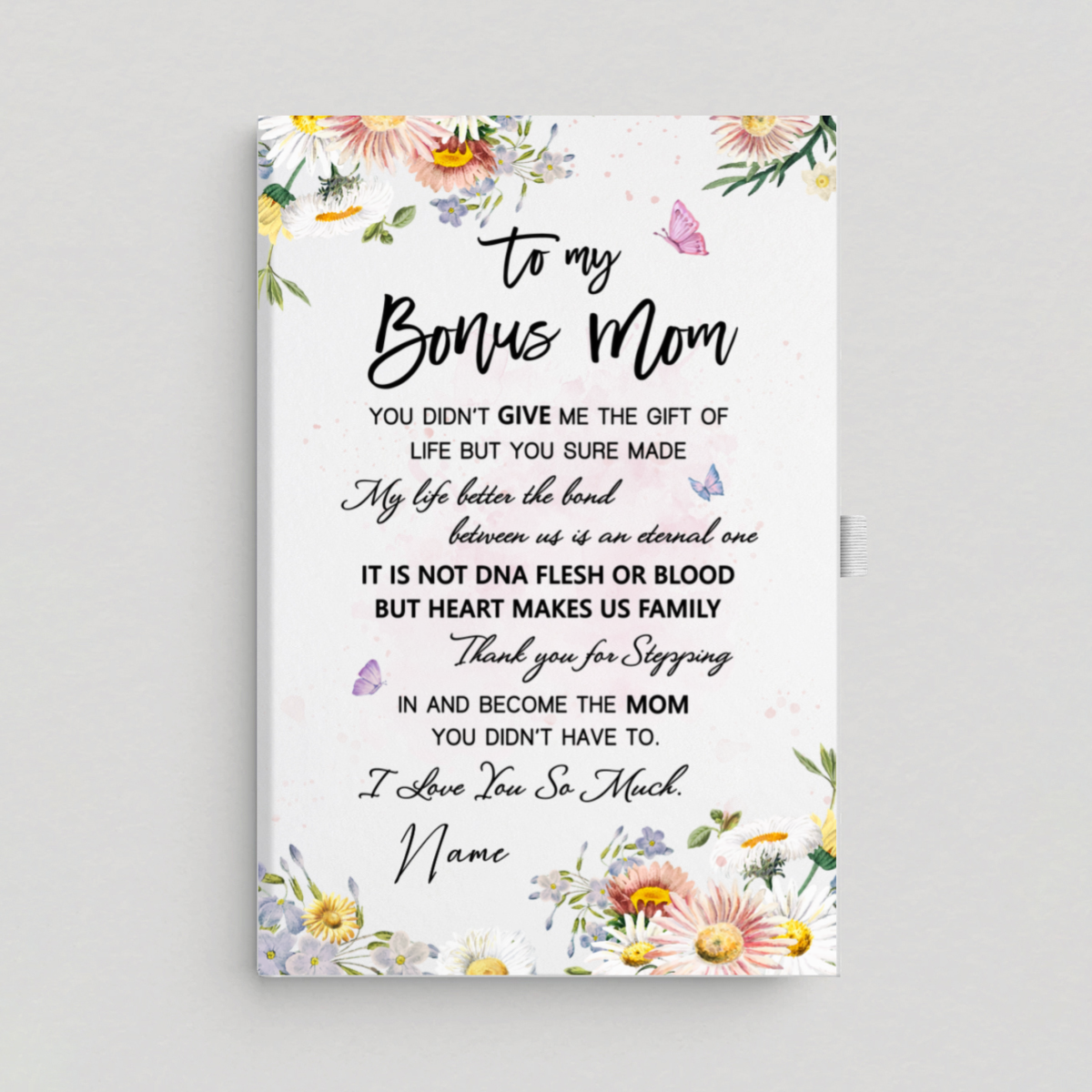 Custom Journal For Bonus Mom, Personalized Stepmom Notebook ...