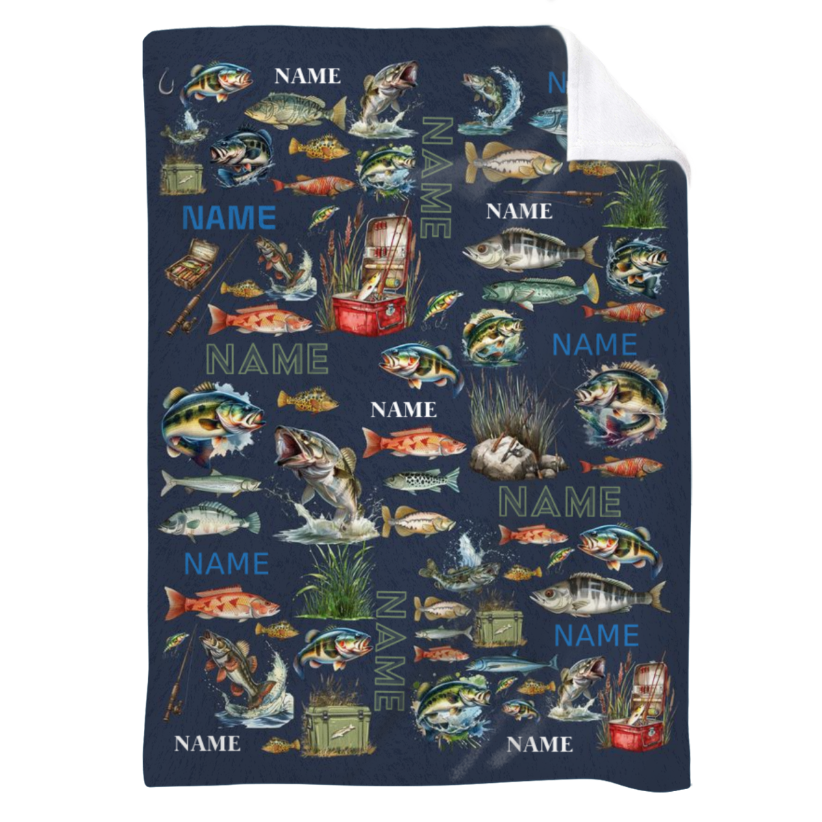 Personalized Fishing Blanket With Name, Lake Lover Fish Blanket ...