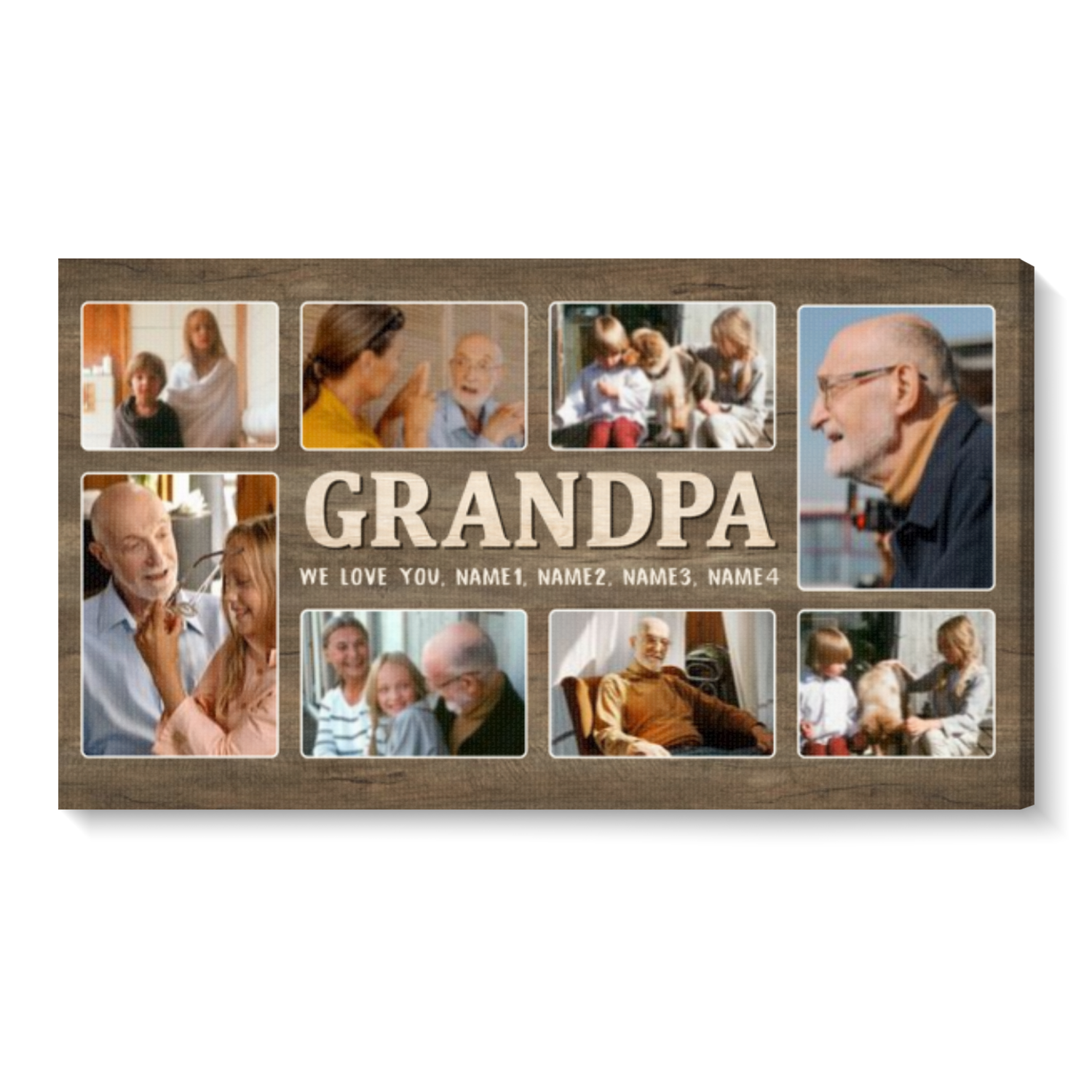 Personalized Grandpa Xmas Gifts, Grandpa Photo Collage Canvas, Grandpa ...