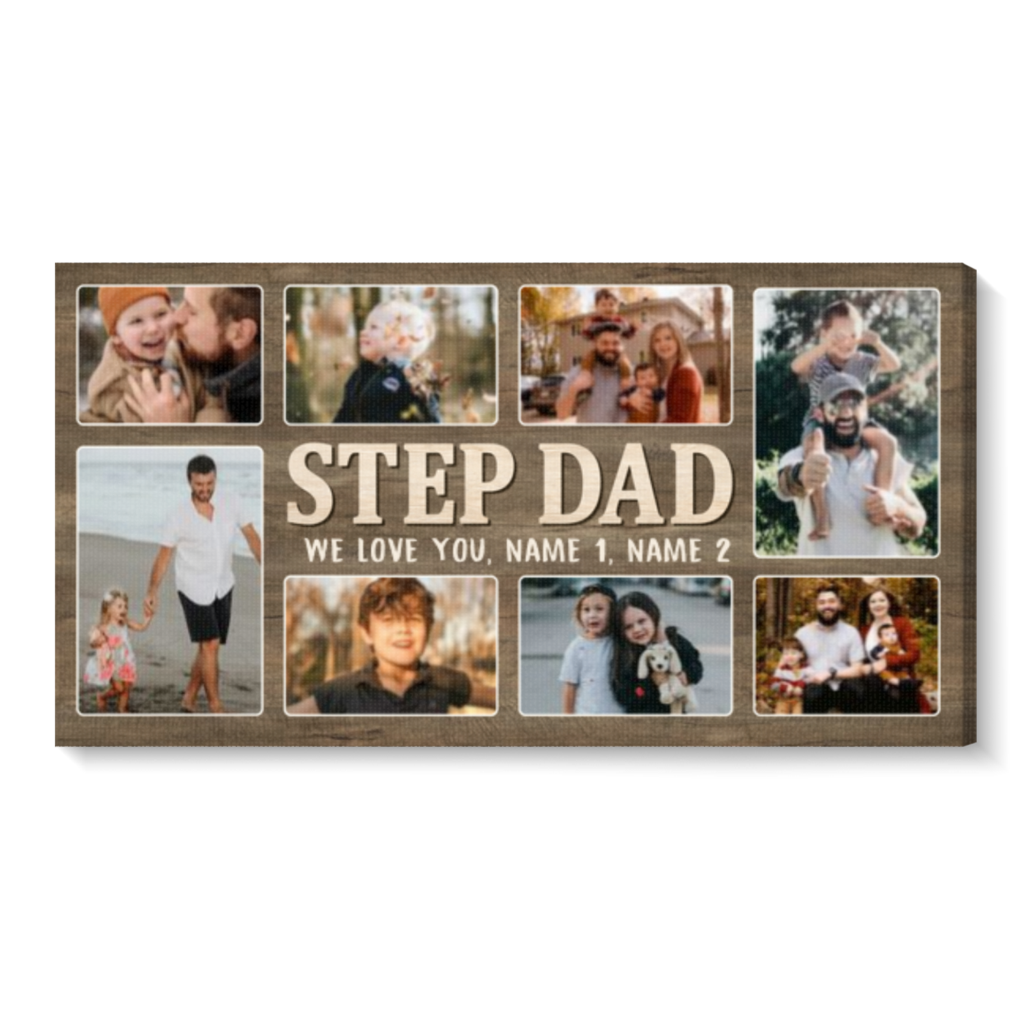 Step Dad Father's Day Gifts, Personalized Step Dad Canvas, Step Dad ...