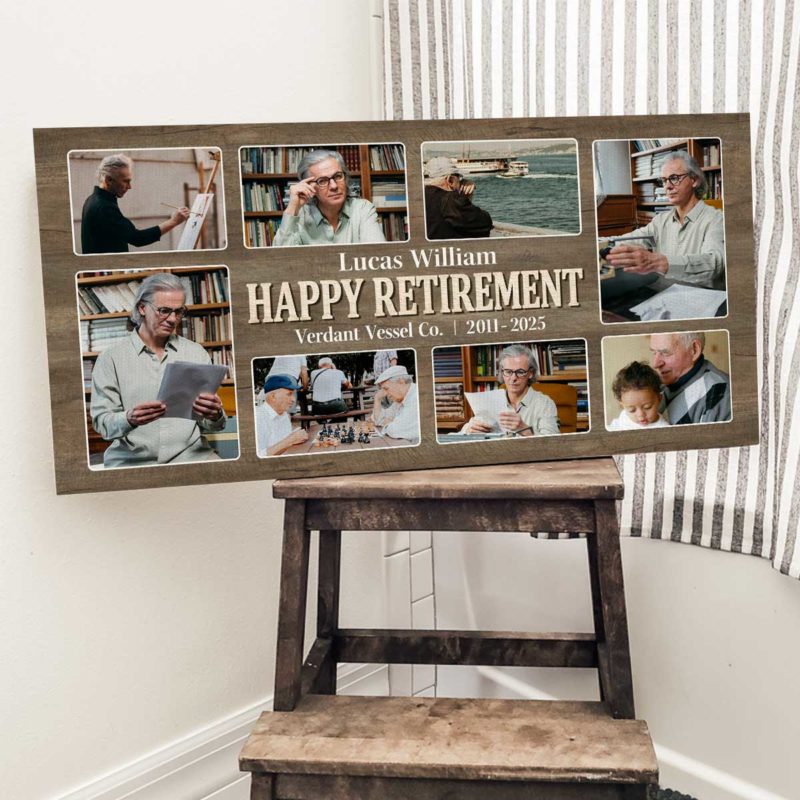 Retirement Photo Collage Canvas, Retirement Gifts For Women Men ...