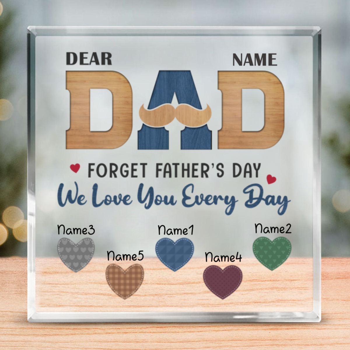 Custom Father's Day Gifts, Dad Acrylic Plaque With Kids Names, Gift For ...
