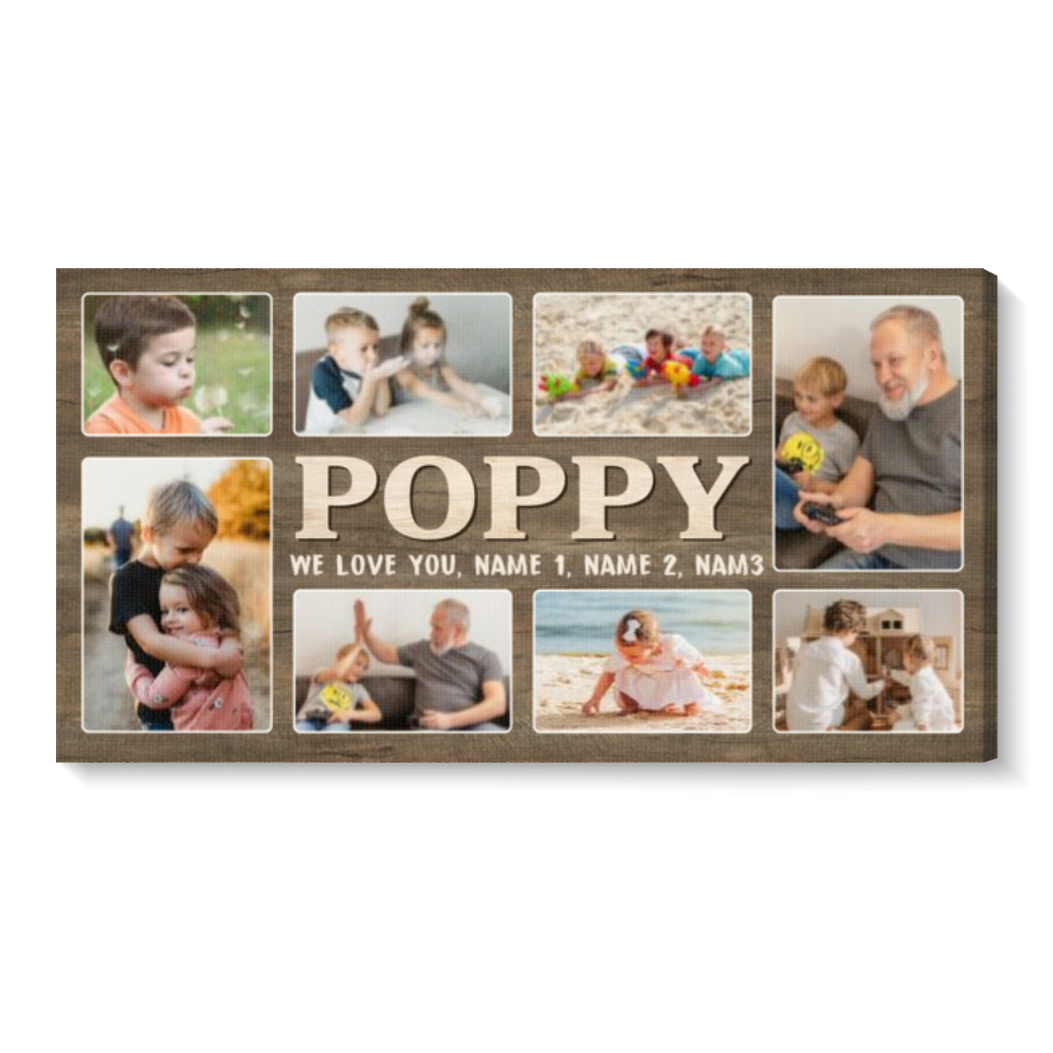 Christmas Gifts For Grandfathers, Poppy Photo Collage Canvas, Poppy ...