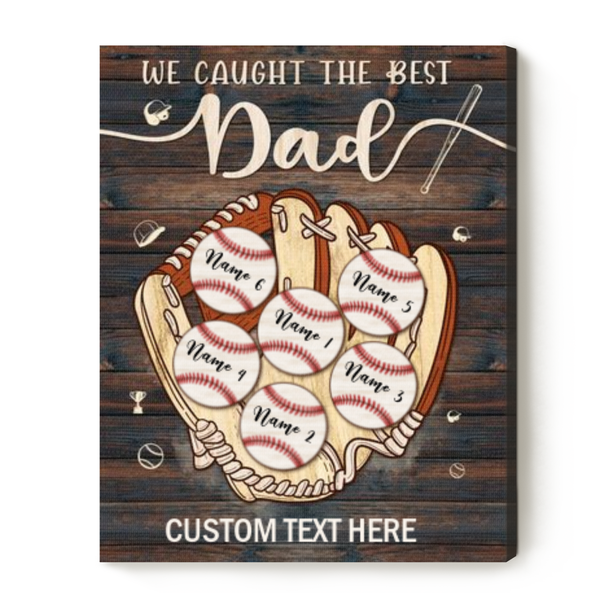 Christmas Gift For Baseball Dad, We Caught The Best Dad Baseball Canvas ...