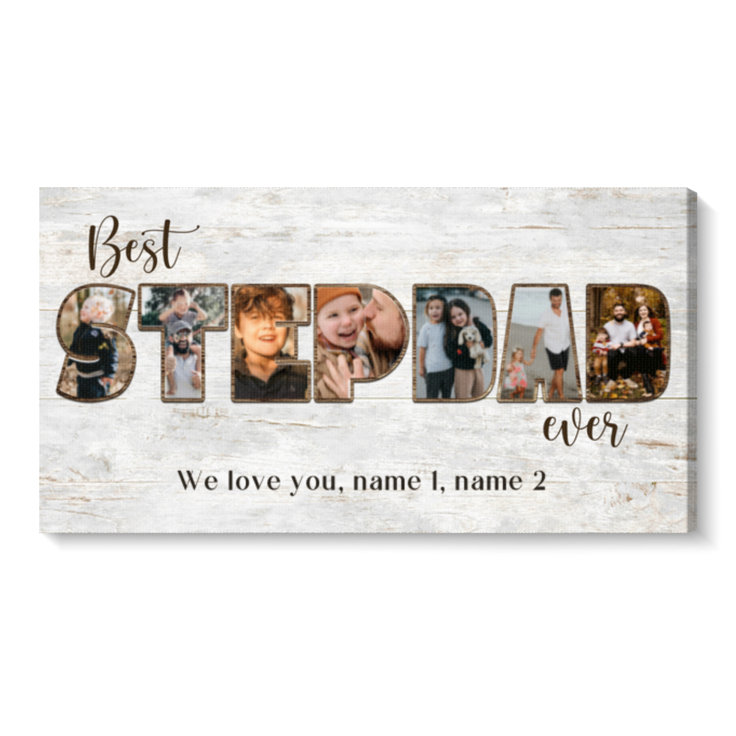 Stepdad Fathers Day Gifts, Step Dad Photo Collage Canvas, Step Dad ...