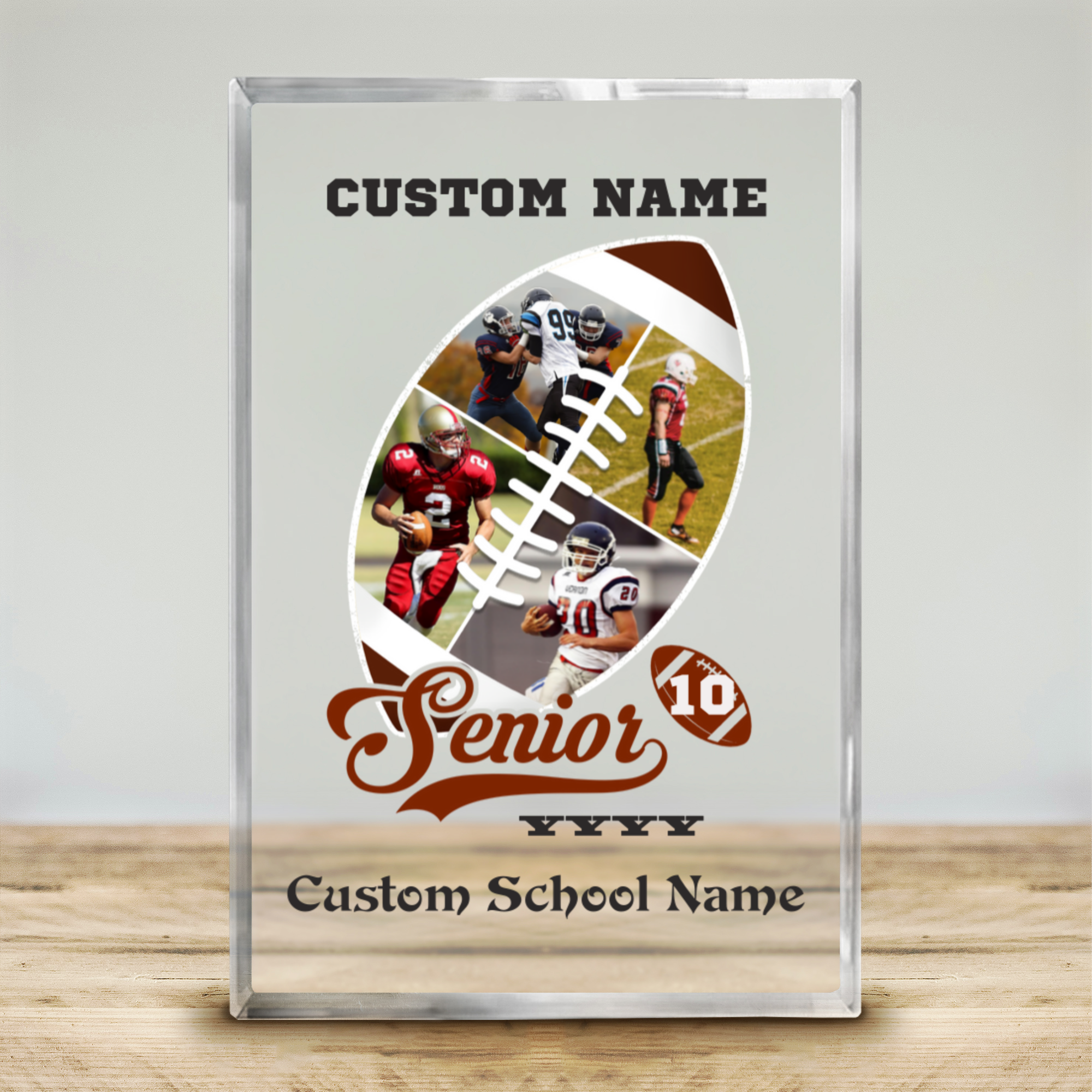 Football Picture Acrylic Block, Football Senior Keepsake Plaque ...