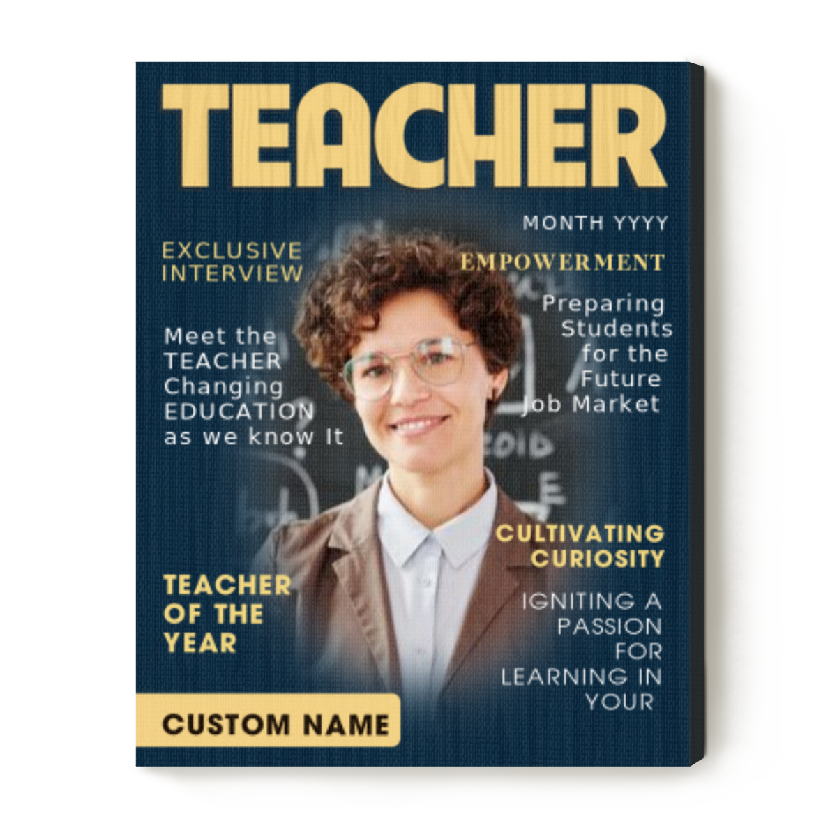 Personalized Teacher Magazine Cover Canvas, Teacher Appreciation Gifts, Teacher Retirement Gifts ...