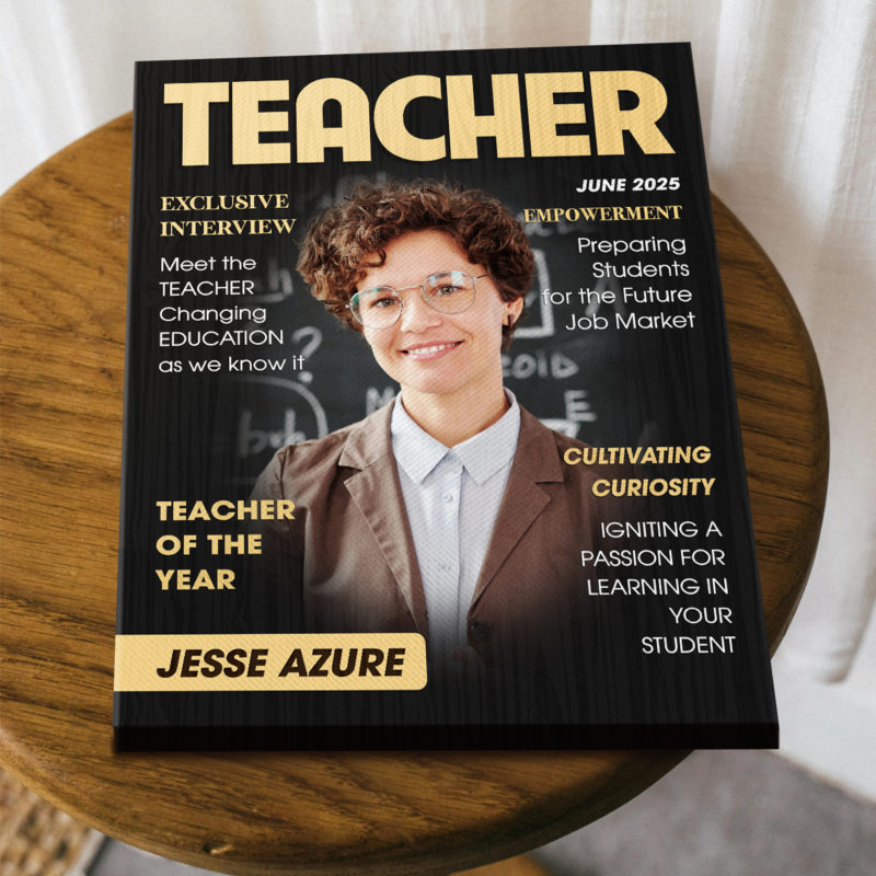 Personalized Teacher Magazine Cover Canvas, Teacher Appreciation Gifts ...