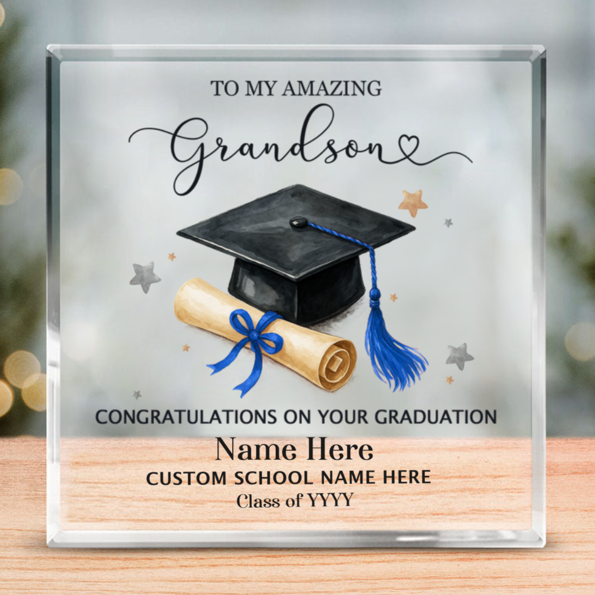Grandson Graduation Acrylic Plaque, Grandson Graduation Gifts, Grandson ...