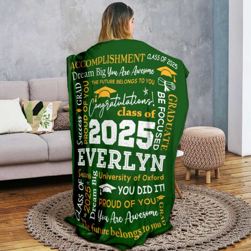 Custom Graduation Blanket, Class Of 2025 Gifts, Senior Graduation Gift ...