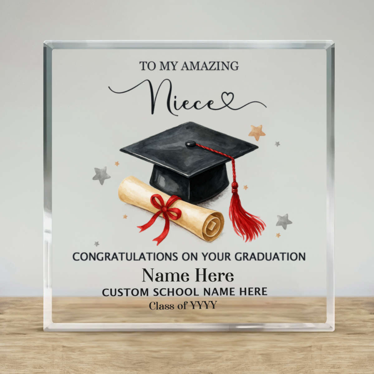 Niece Graduation Plaque, Grad Gift For Niece, High School Graduation ...