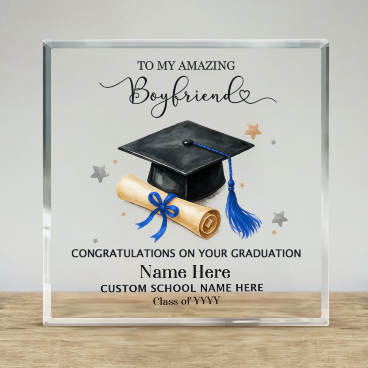 Boyfriend Graduation Acrylic Plaque, Graduation Gift For Boyfriend, Bf ...