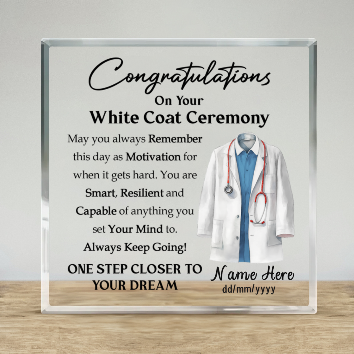 White Coat Ceremony Acrylic Plaque, Medical Graduation Gifts, Gift For ...